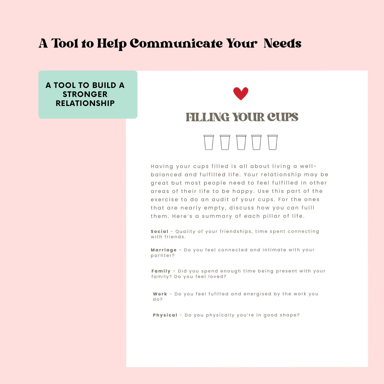 Couples Weekly Check-in Worksheet Marriage Health Check Questions ...