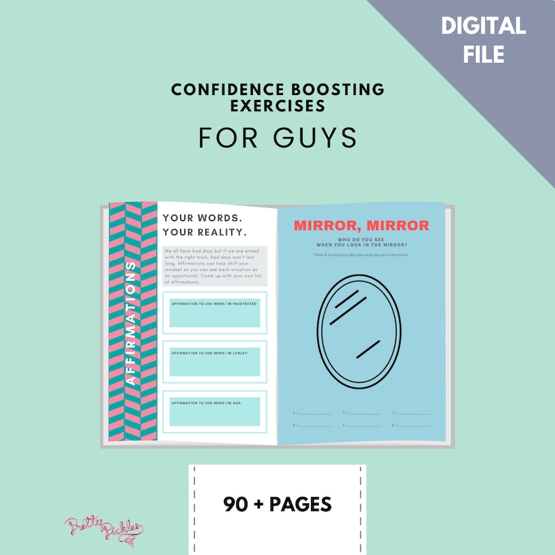 Growth Mindset Worksheets for Teen and Tween Boys Self Improvement ...