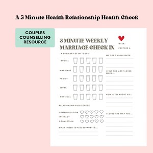 Couples Weekly Check-in Worksheet: Marriage Health Prompts (digital ...