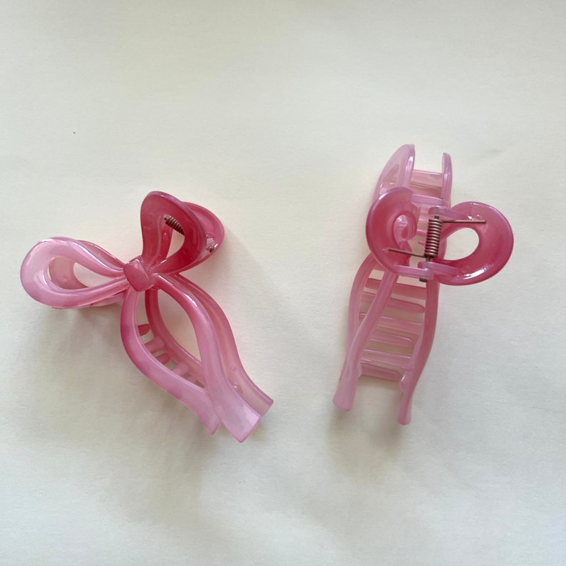 Pink Bow Claw Clip Flower Girl Clips Wedding Supply Junior Bridesmaid ...