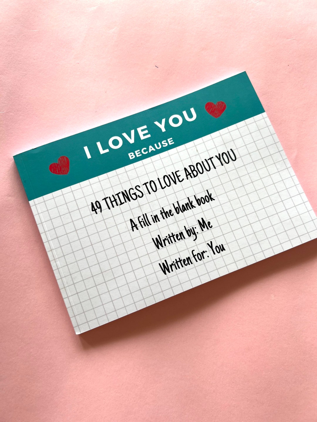 Personalise Fill in the Blank Couples Book Reasons I Love You - Etsy