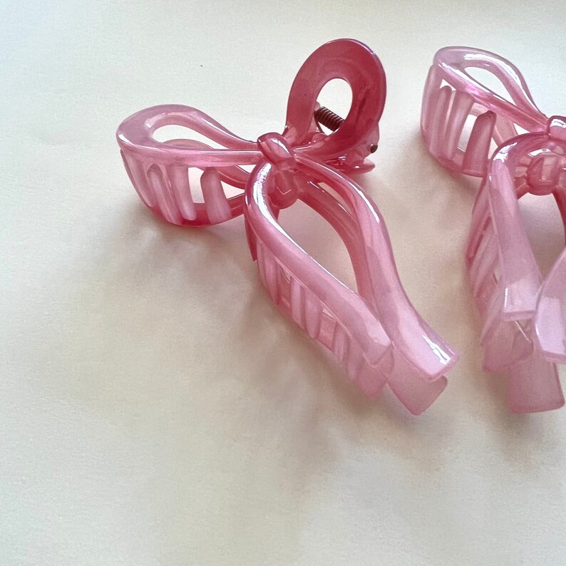 Pink Bow Claw Clip Flower Girl Clips Wedding Supply Junior Bridesmaid ...