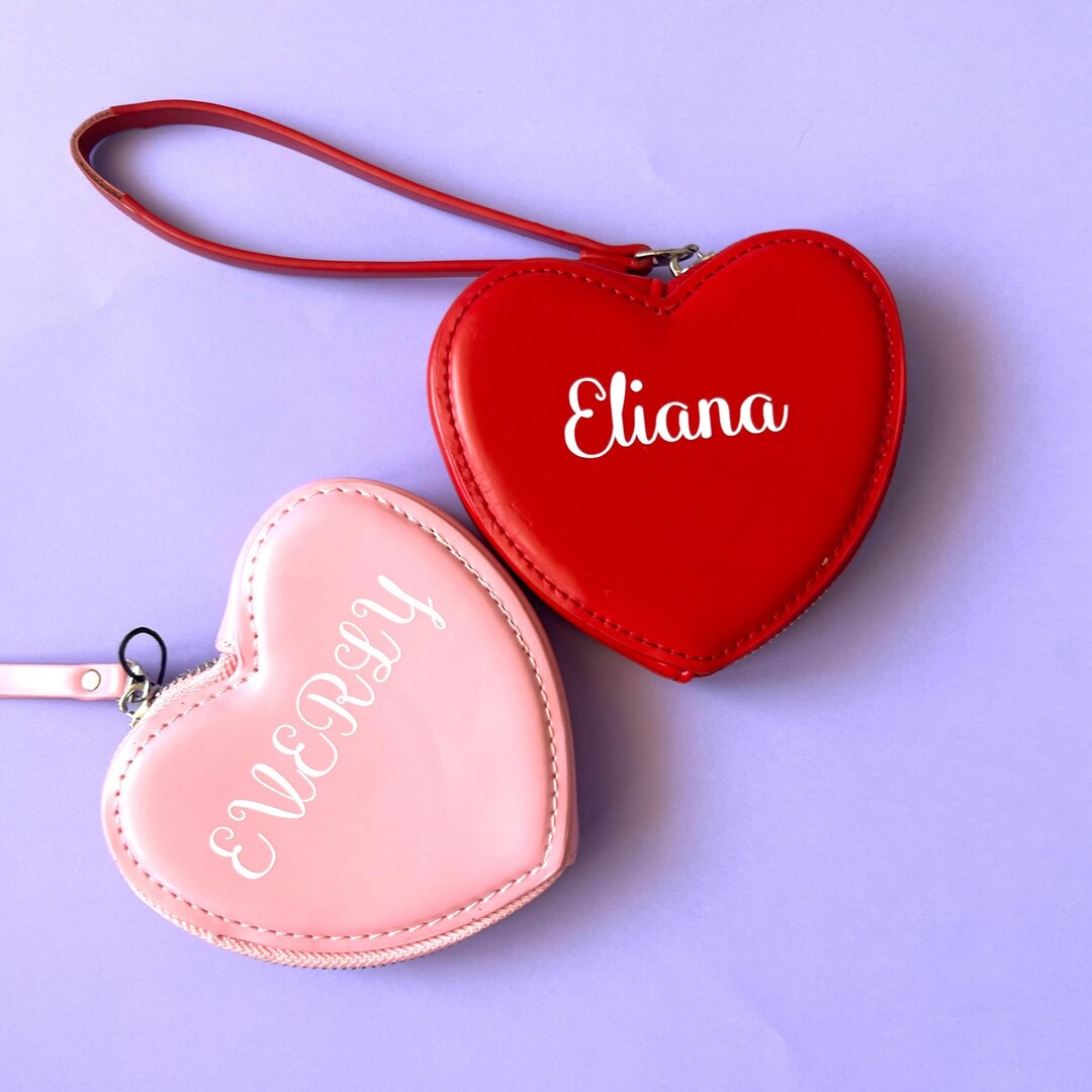 Custom Girls Pink Heart Purse Personalized Name Bag for Girls Birthday Gift Idea for Girly Girl ...