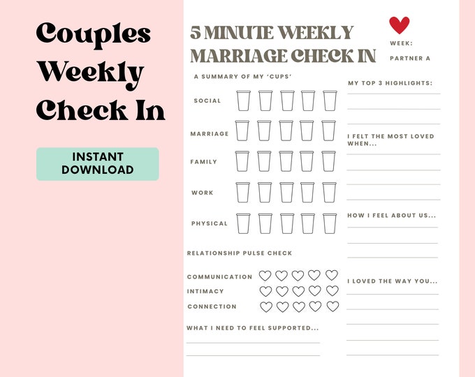 Couples Check in Printable FANOS - Etsy