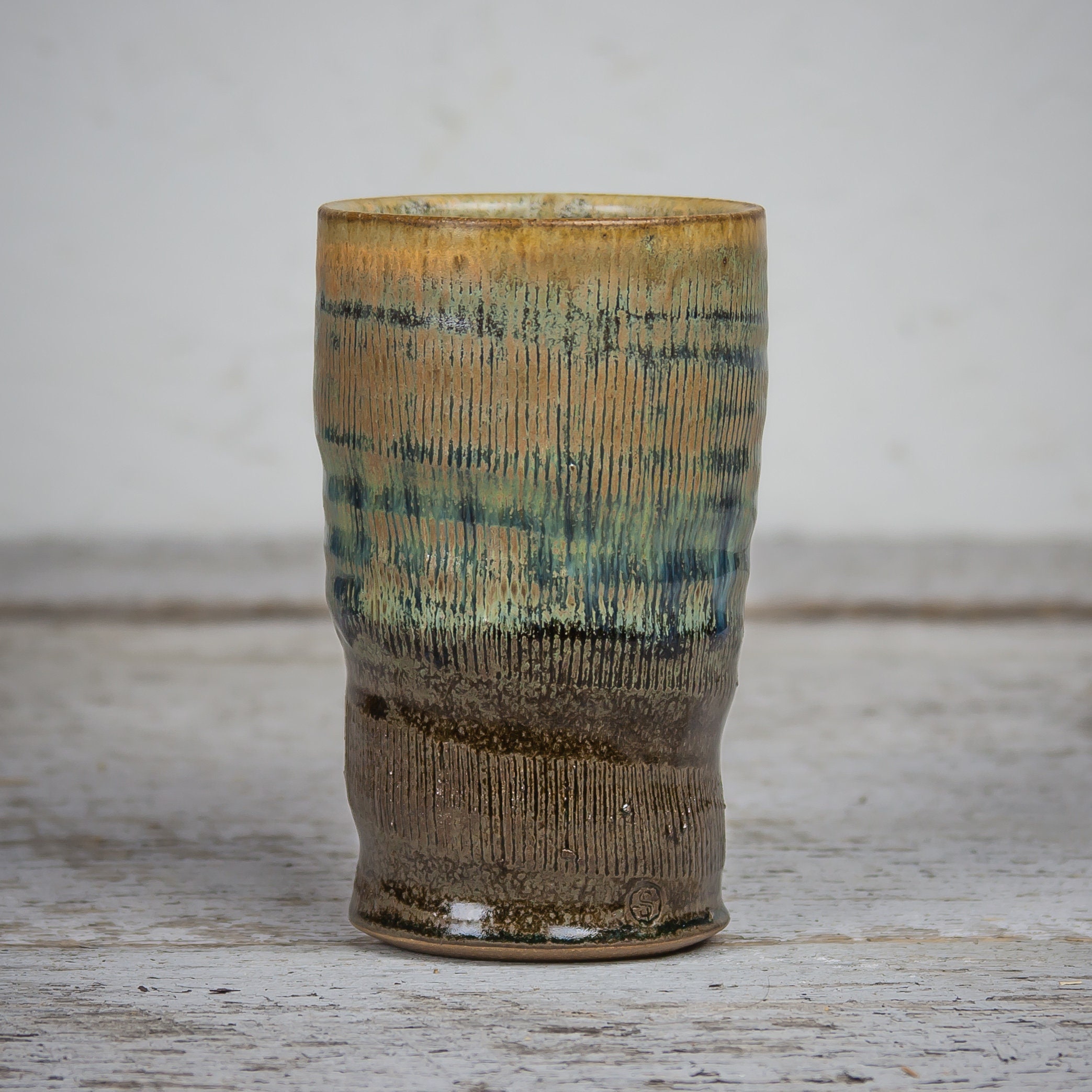 Rustic Textured Cup / Tumbler Thrown on the Pottery Wheel - Etsy