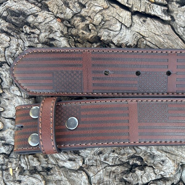 Leather American Flag Belt - Etsy