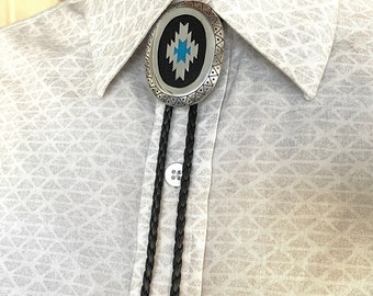 Engraved Tree Bolo Tie Pine Forest Moon Gifts for Him Bola Leather ...