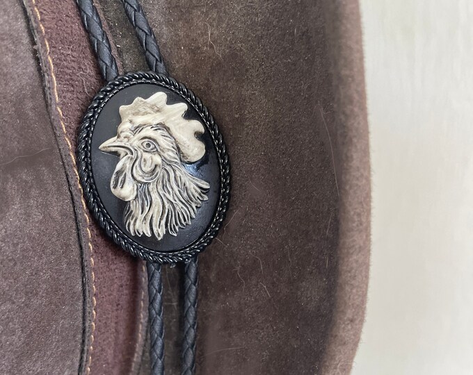Rooster Bolo Tie Handmade Western Gifts for Him Leather Necktie ...
