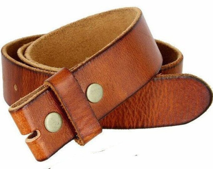 Brown Leather Snap Belt Strap Distressed Thick Cow Hide - Etsy