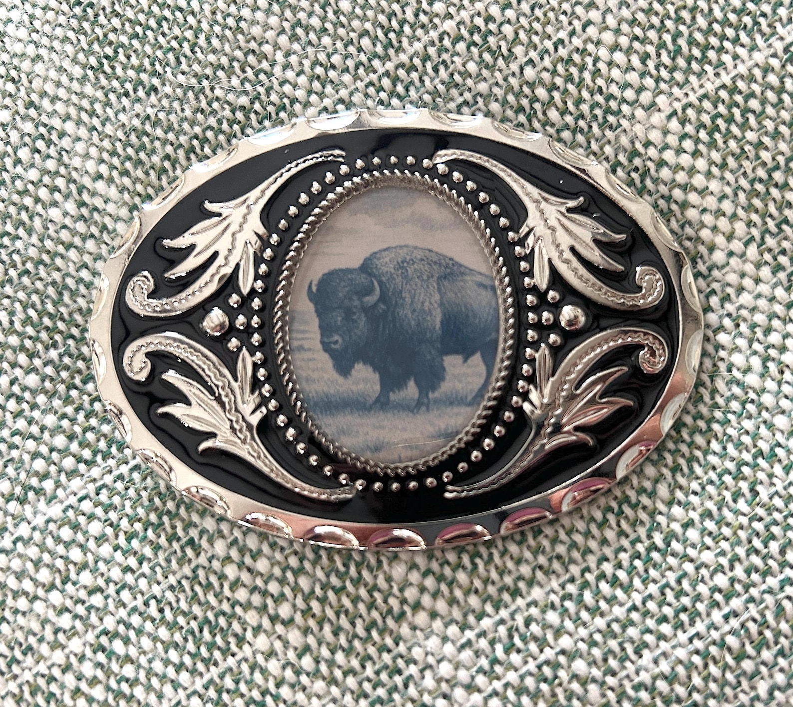 American Buffalo Belt Buckle: Western Style Silver Buckle Handmade ...