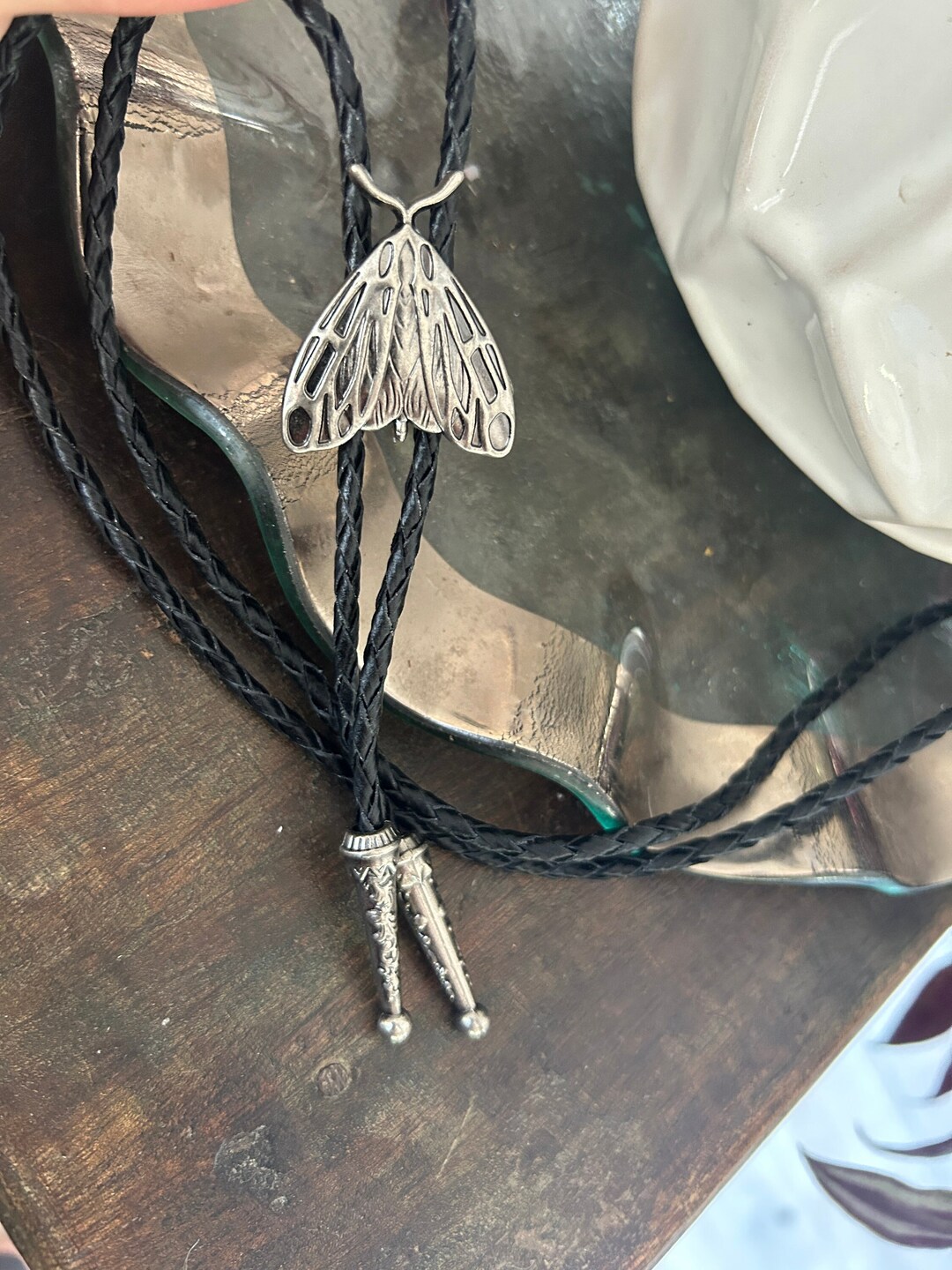 Moth Bolo Tie - Necklace Metal Insect Rockabilly Goth Punk Retro Unisex ...