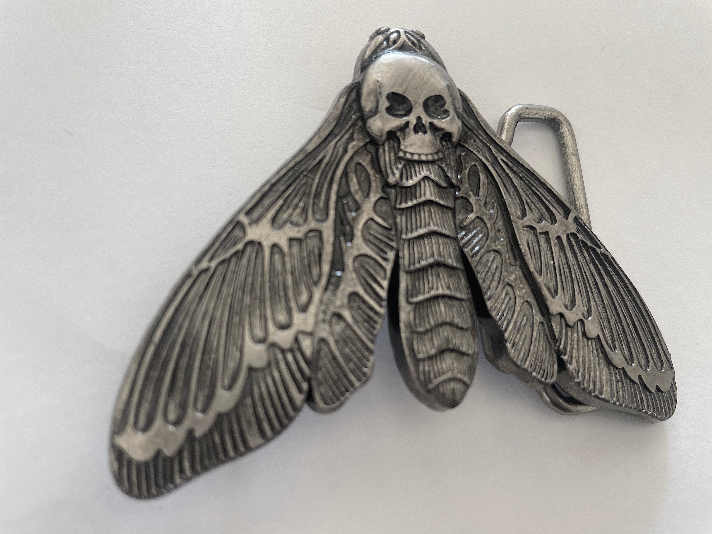 Large Dead Head Moth Belt Buckle - Metal Insect Death Goth Punk Retro ...
