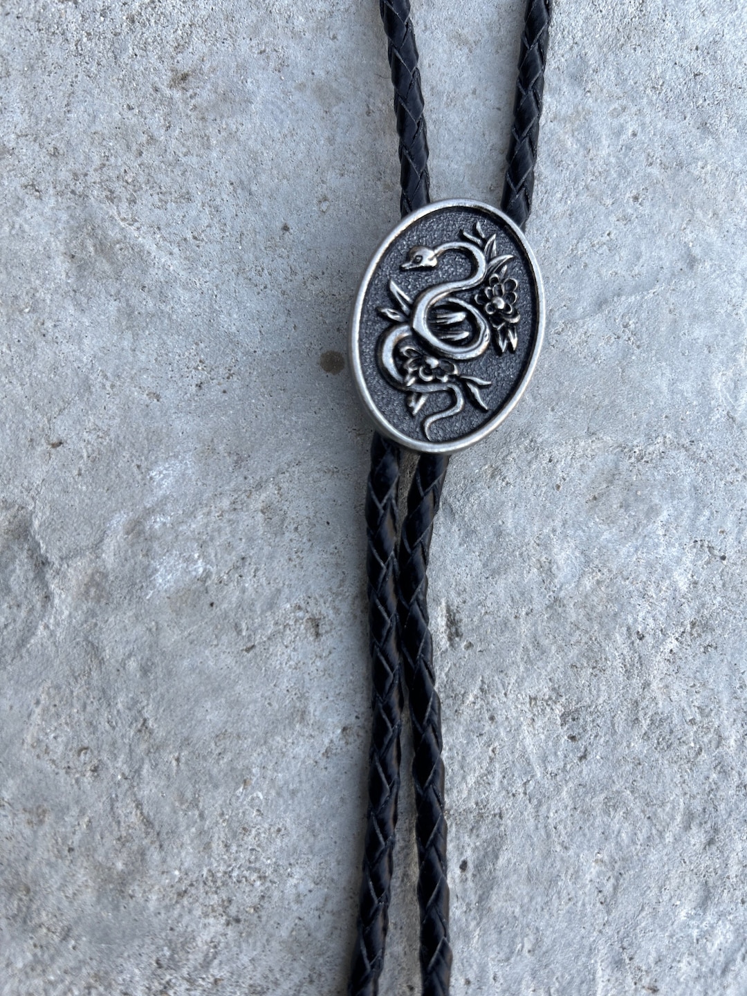 Snake Rose Bolo Tie - Necktie Bola Gifts Him Western Serpent Rattle ...