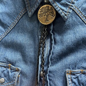 Oak Tree Bolo Tie - Round Design - Gifts for Him - Bola Leather Cowboy ...