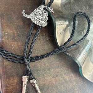 Snake Bolo Tie Don't Tread on Me Flag Gadsden Serpent Cobra Silver Mens ...