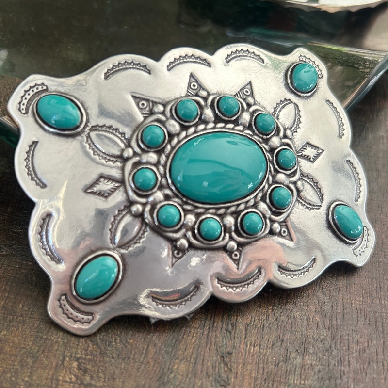 Turquoise Belt Buckle - Etsy