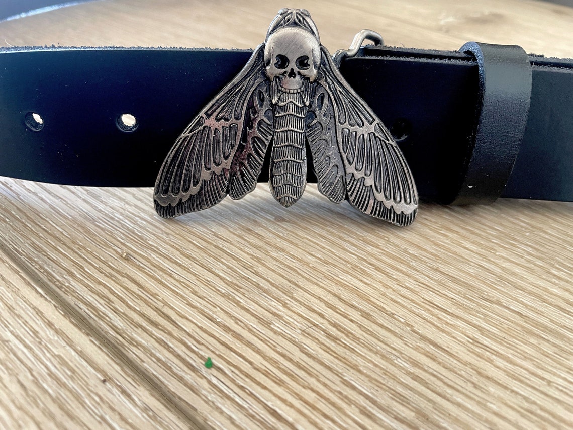 Large Dead Head Moth Belt Buckle - Metal Insect Death Goth Punk Retro ...