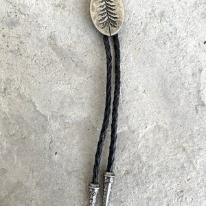 Engraved Tree Bolo Tie - Pine Forest Moon Gifts for Him - Bola Leather ...