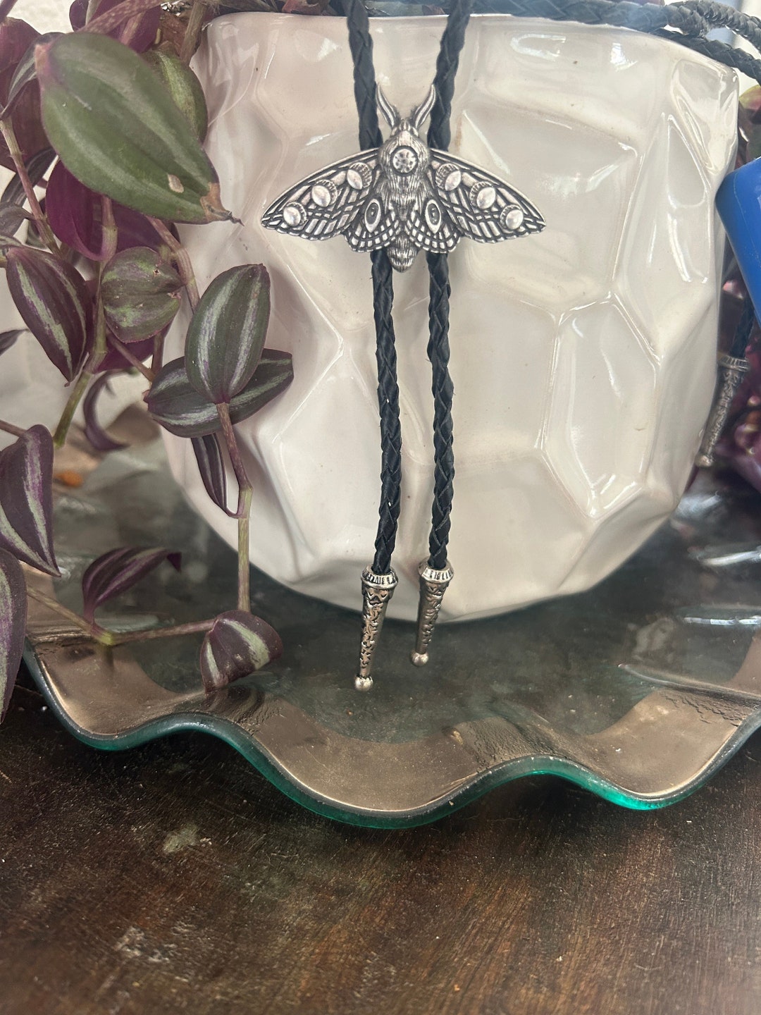 Intricate Moth Bolo Tie - Necklace Metal Insect Rockabilly Goth Punk ...