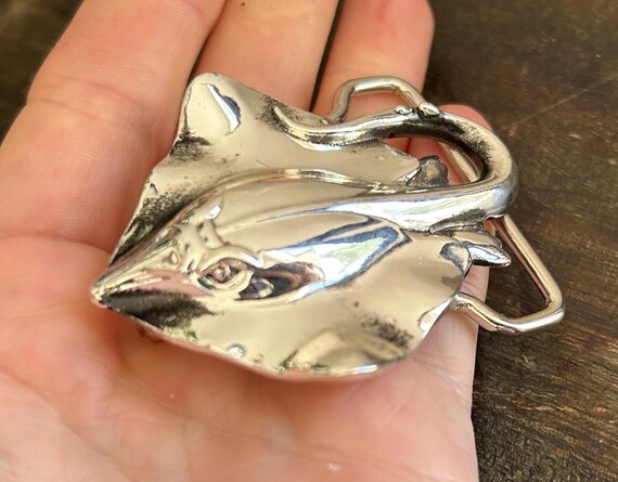 Handmade Silver Stingray Belt Buckle - Manta Ray Sea … - Gem