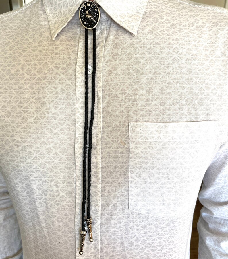 Crow Moon Bolo Tie Raven Sky Celestial Dark Night Animal - Etsy