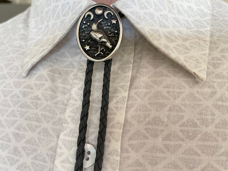 Crow Moon Bolo Tie Raven Sky Celestial Dark Night Animal - Etsy