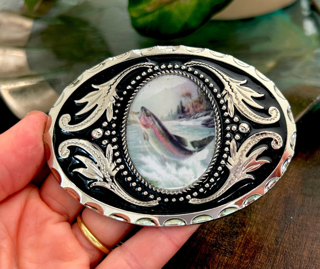 Vintage Style Fish Belt Buckle: Silver Fisherman Gift - Etsy