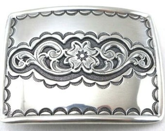 Large Engraved Silver Belt Buckle Navajo Design Engraved - Etsy