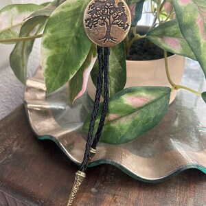 Oak Tree Bolo Tie - Round Design - Gifts for Him - Bola Leather Cowboy ...
