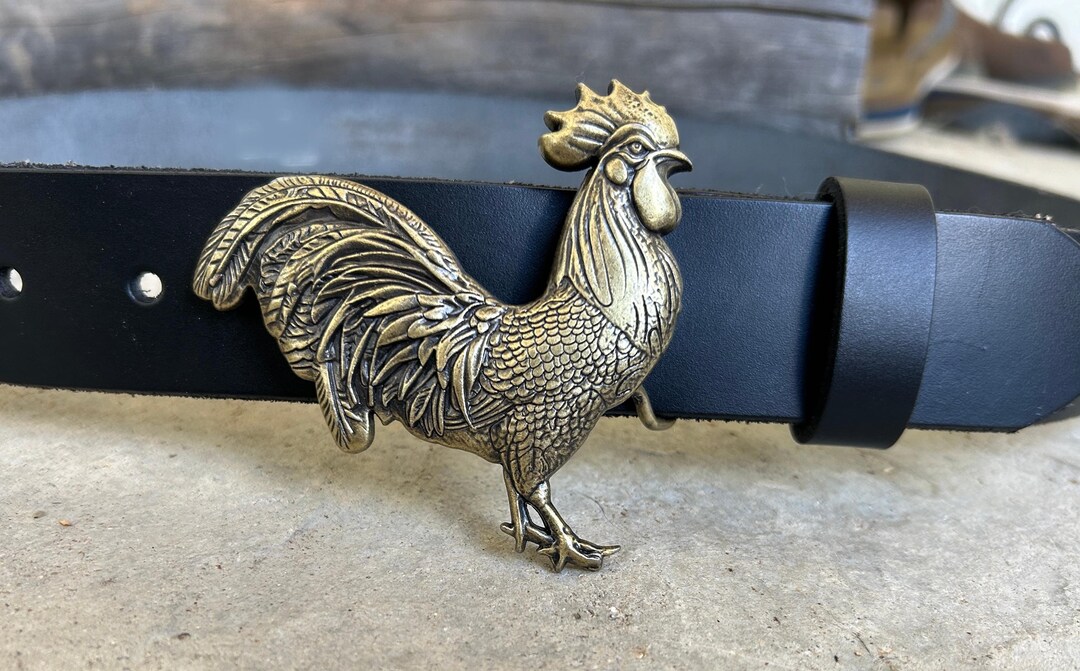 Golden Rooster Belt Buckle - Chicken Hen Animal - Bird Art Mexican Bird ...