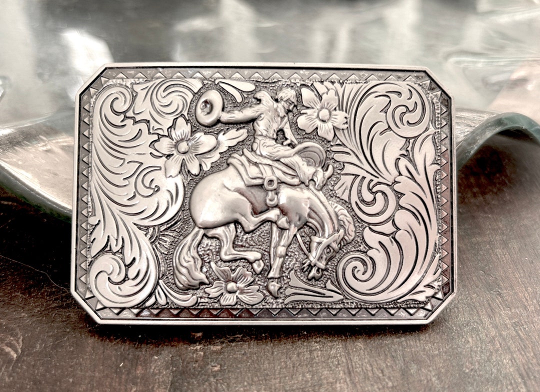 Vintage Bucking Bronco Belt Buckle: Cowboy Rodeo Western Style - Etsy