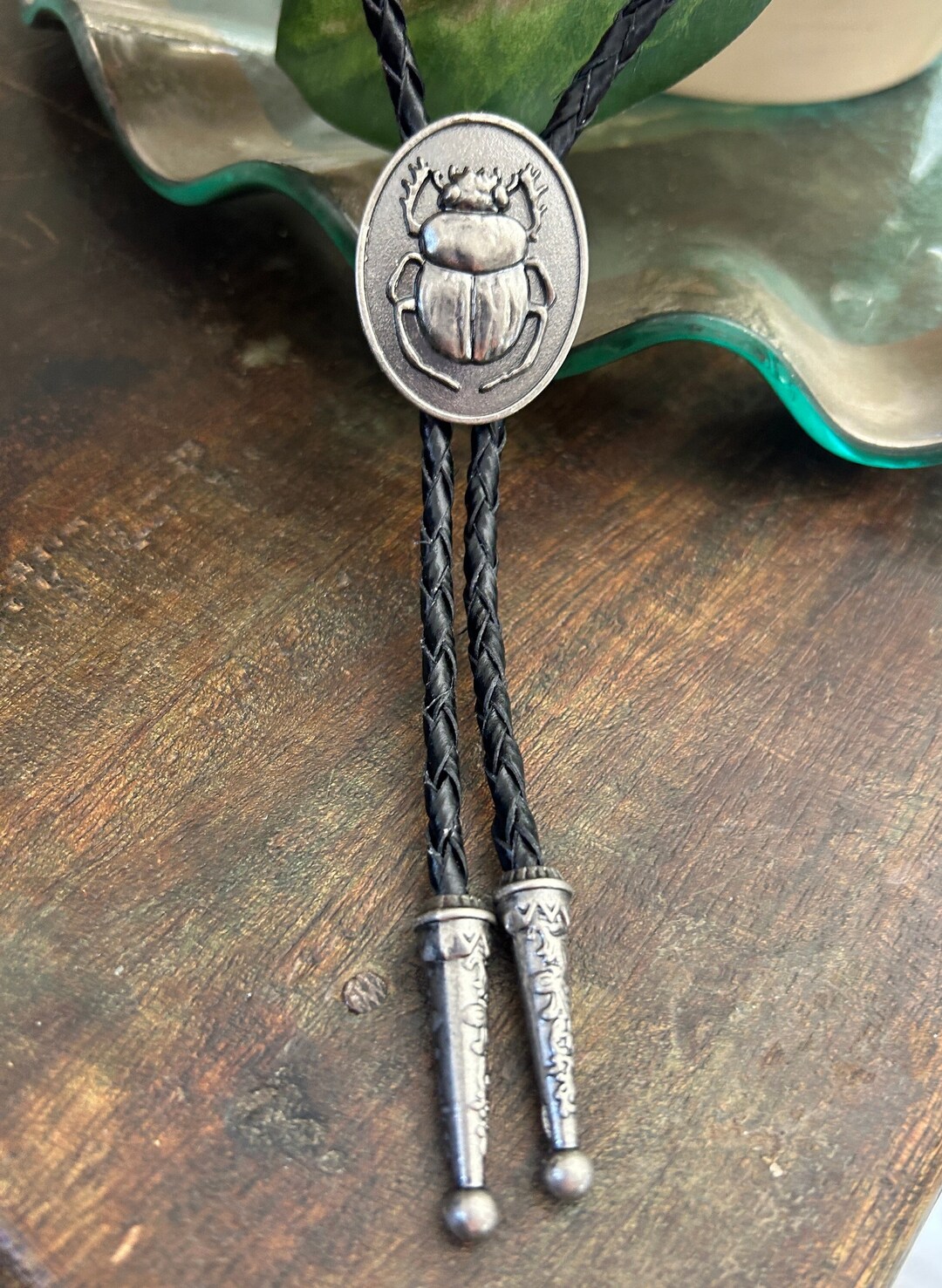 Beetle Bolo Tie - Western Gifts for Him - Leather Cowboy Necktie ...