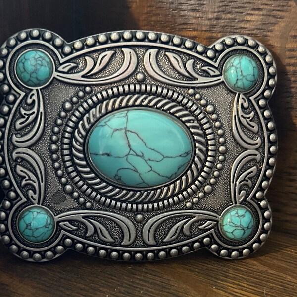 Turquoise Belt Buckle - Etsy