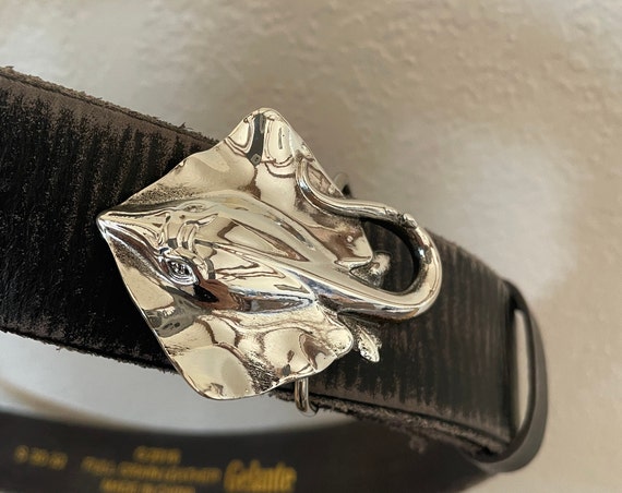Handmade Silver Stingray Belt Buckle - Manta Ray Sea … - Gem