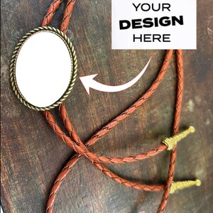 Custom Bolo Tie : Personalized Photo or Logo, Leather Cord - Etsy