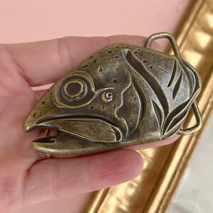 Brass Fish Head Belt Buckle: Fisherman, Alaska, Montana - Etsy