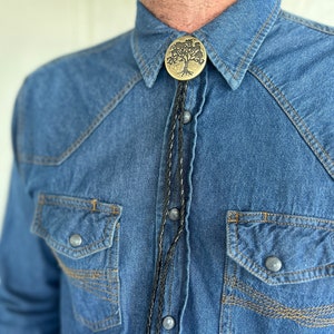 Oak Tree Bolo Tie - Round Design - Gifts for Him - Bola Leather Cowboy ...
