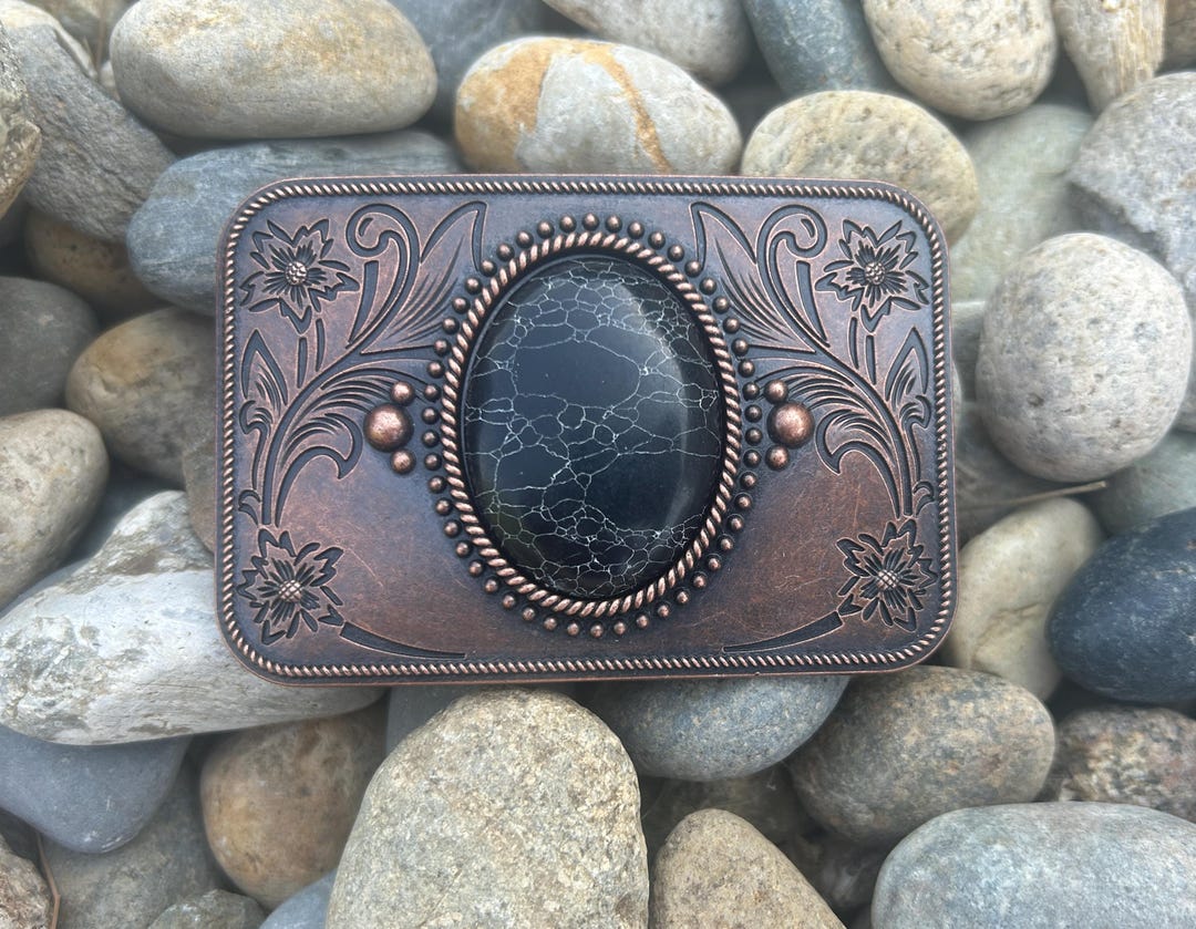 Antique Copper Black Western Belt Buckle - Western Design Trophy ...