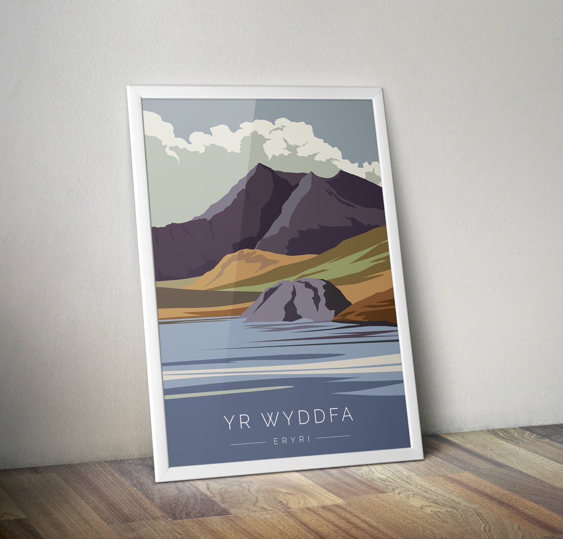 Yr Wyddfa Eryri Print. Gogledd Cymru. Mountain Print. Mountain Poster ...