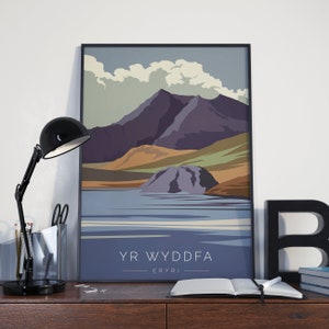 Yr Wyddfa Eryri Print. Gogledd Cymru. Mountain Print. Mountain Poster ...