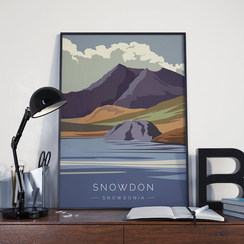 Snowdon Print. Snowdonia. North Wales. Mountain Print. Mountain Poster ...
