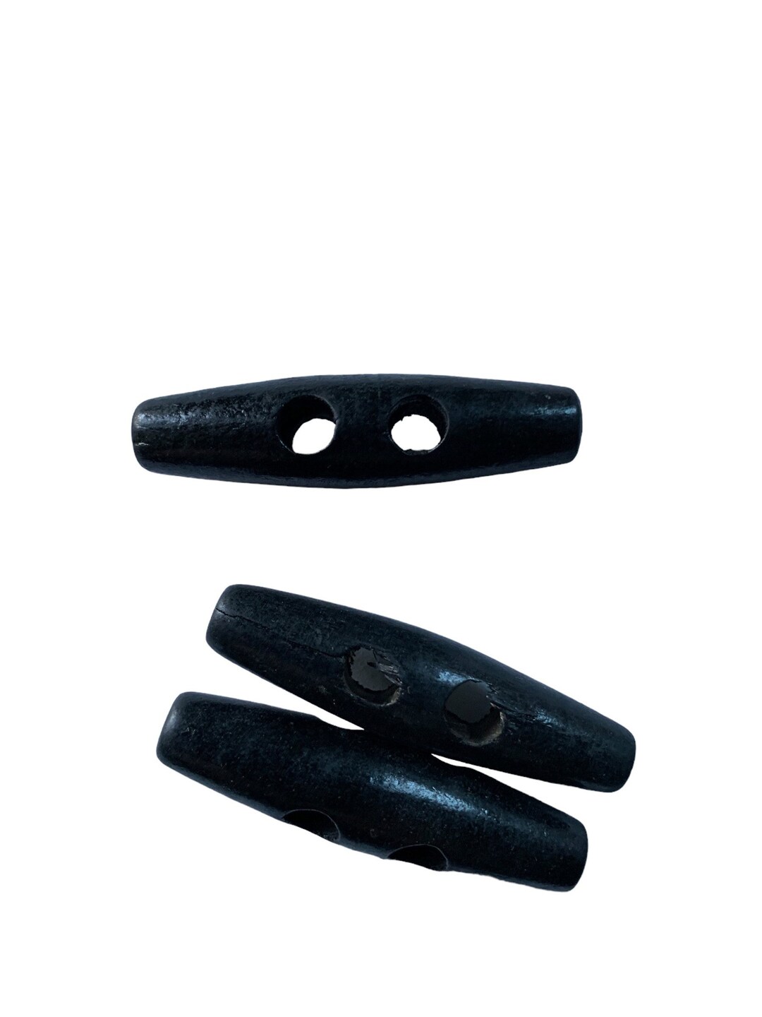 WOODEN TUBE TOGGLE Black Buttons D6 - Etsy