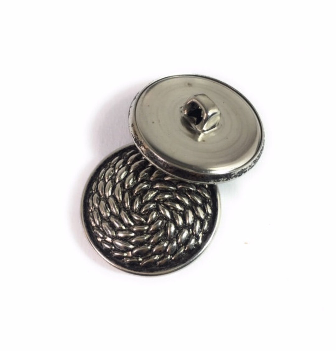 SILVER COILED ROPE Button B13 - Etsy