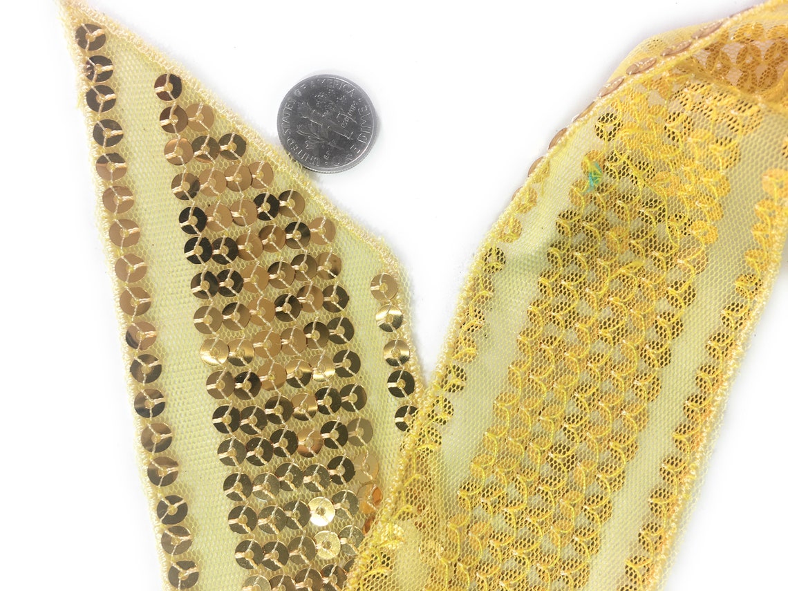 GOLD SEQUIN TRIM on Mesh S1 - Etsy