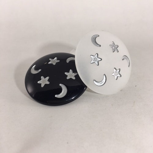 Moon and Star Coconut Shell Buttons Small Coconut Buttons - Etsy
