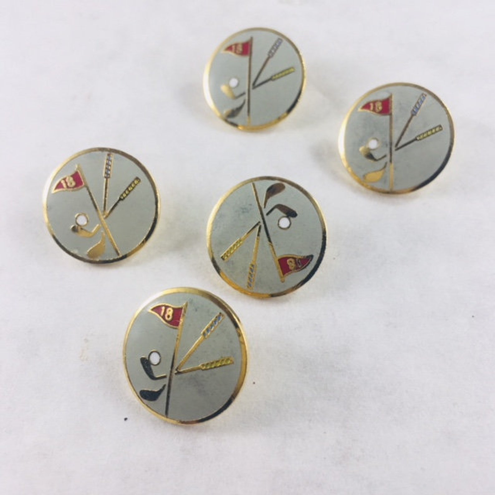 GOLF CLUB BUTTONS on an Enamel Base A5 - Etsy