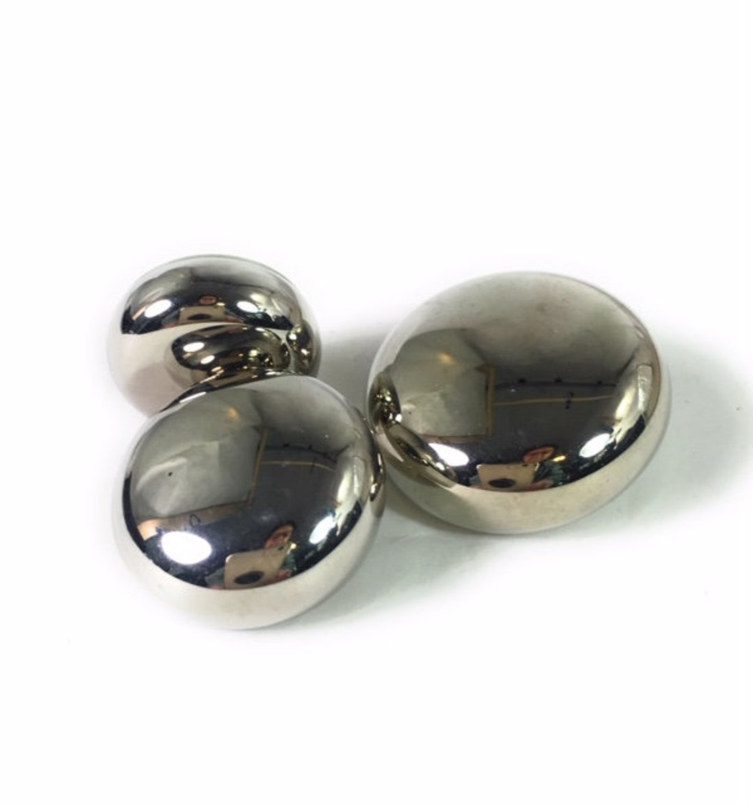 SILVER DOME BUTTONS B14-15 - Etsy