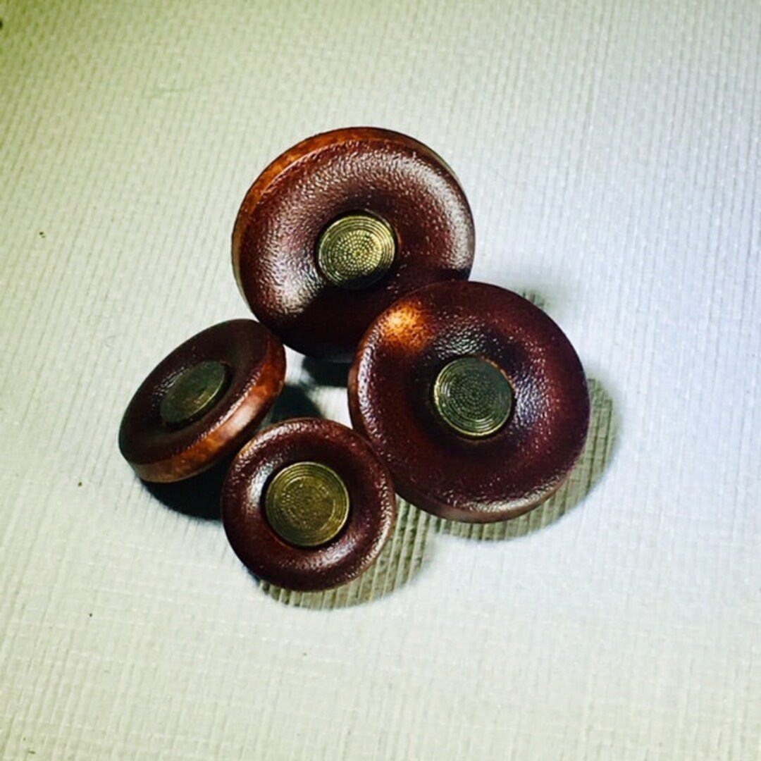 GOLD DISC LEATHERLIKE Buttons C4 - Etsy