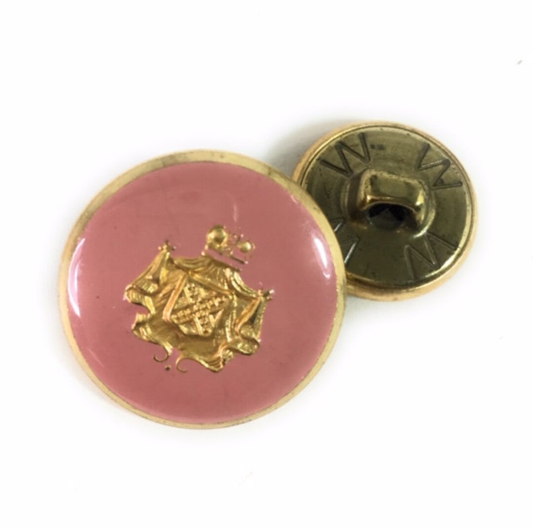 PINK ENAMEL CREST Buttons Dress Blouse Enamel Buttons A 19 - Etsy