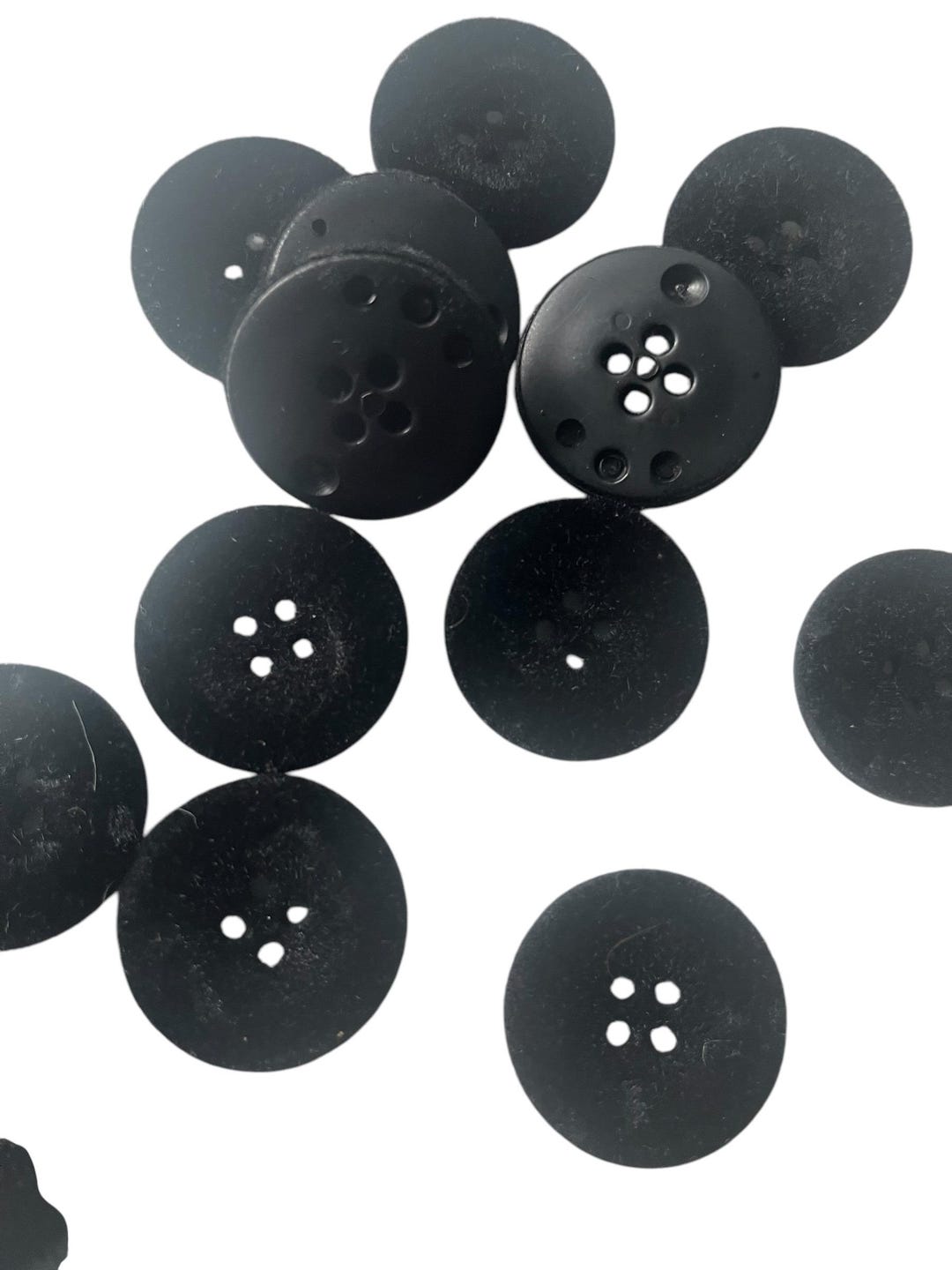 VELVET BLACK SEWING Buttons Flocked Face 4 Hole 3/4” Elegant C7 - Etsy